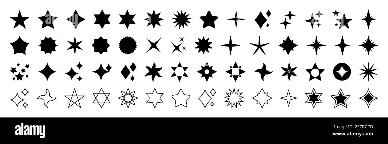 Black star icon collection. Set of black star icons. Stars icon collection Stock Vector Image ...
