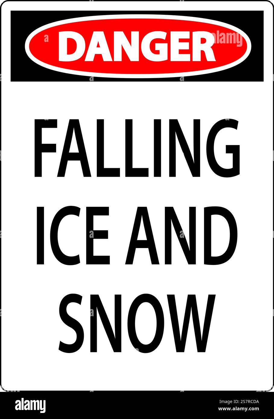 Danger Sign Falling Ice And Snow Stock Vector Image & Art - Alamy