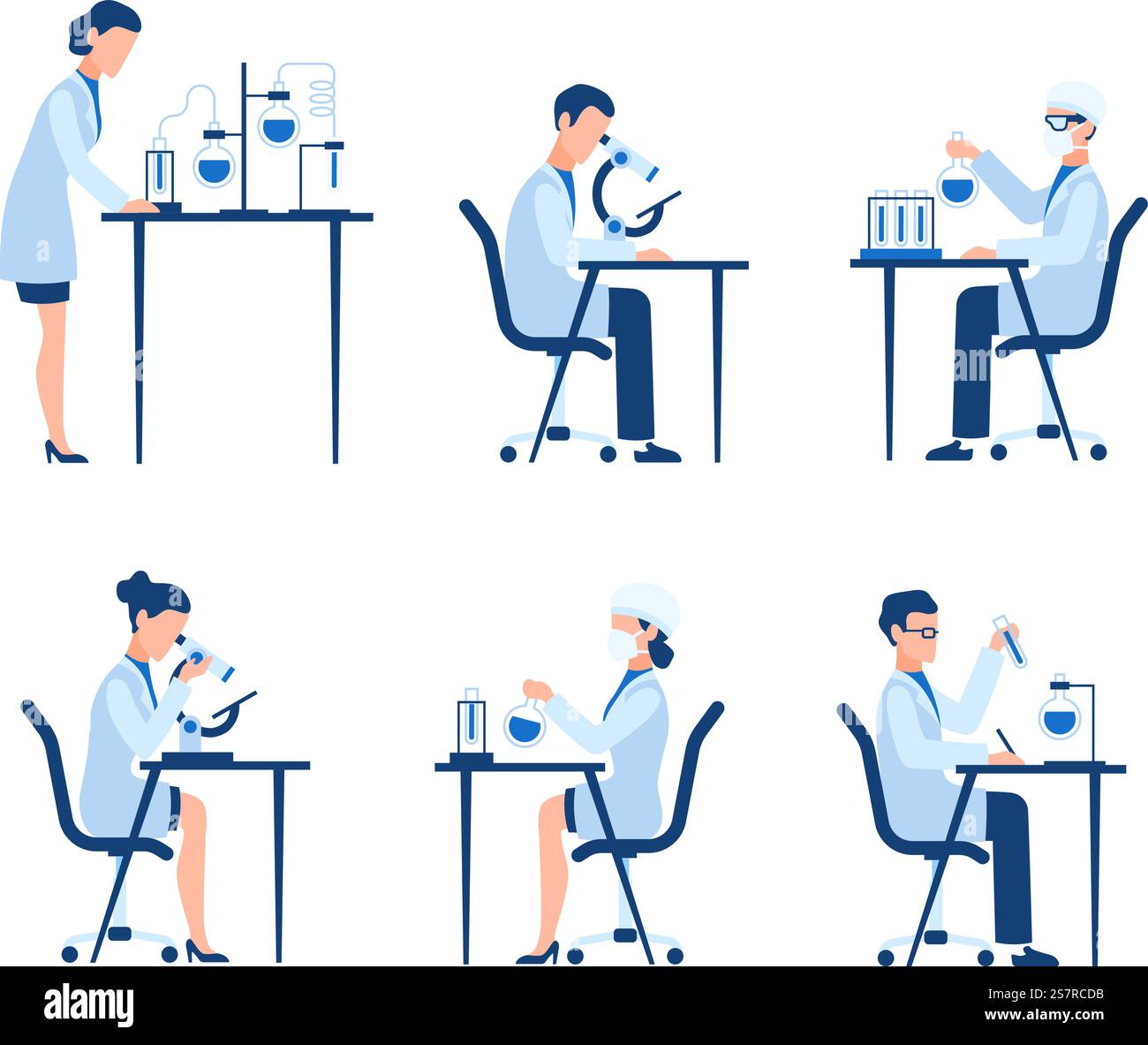 Doctors group in science laboratory. Scientist characters hospital ...