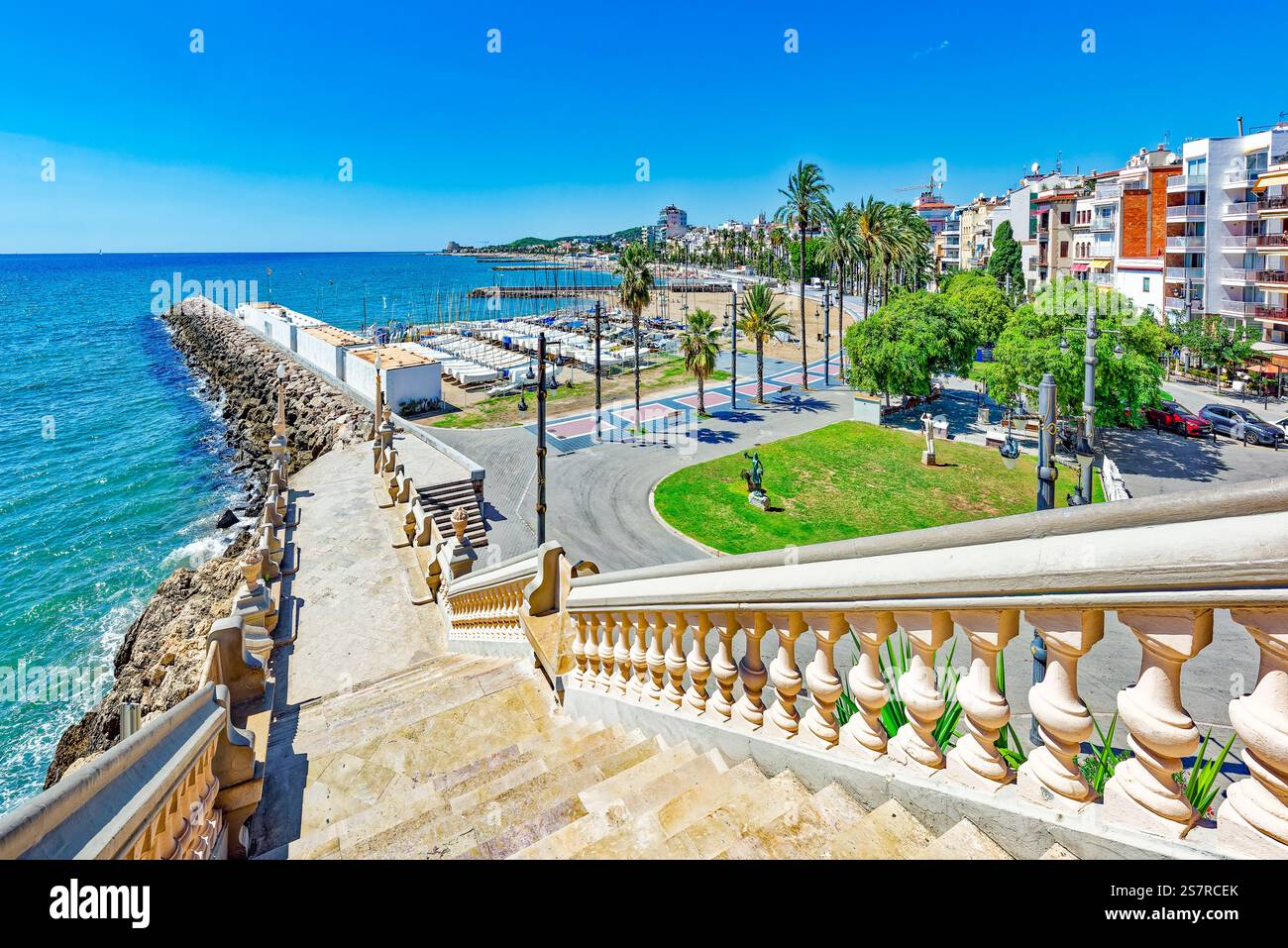 Seafront of Sitges,a beautiful town near Barcelona.Spain Stock Photo ...
