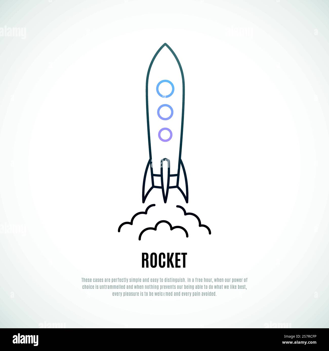 Vector Rocket icon in line style. Black outline emblem for website ...