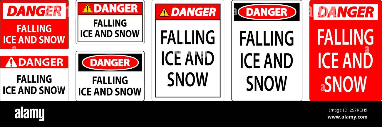 Danger Sign Falling Ice And Snow Stock Vector Image & Art - Alamy