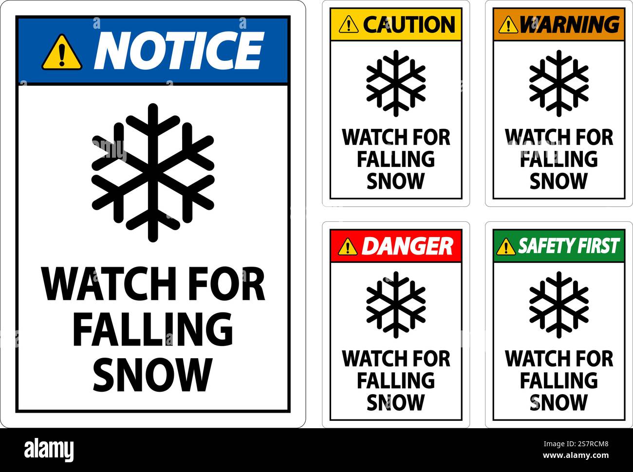 Warning Sign Watch For Falling Snow Stock Vector Image & Art - Alamy