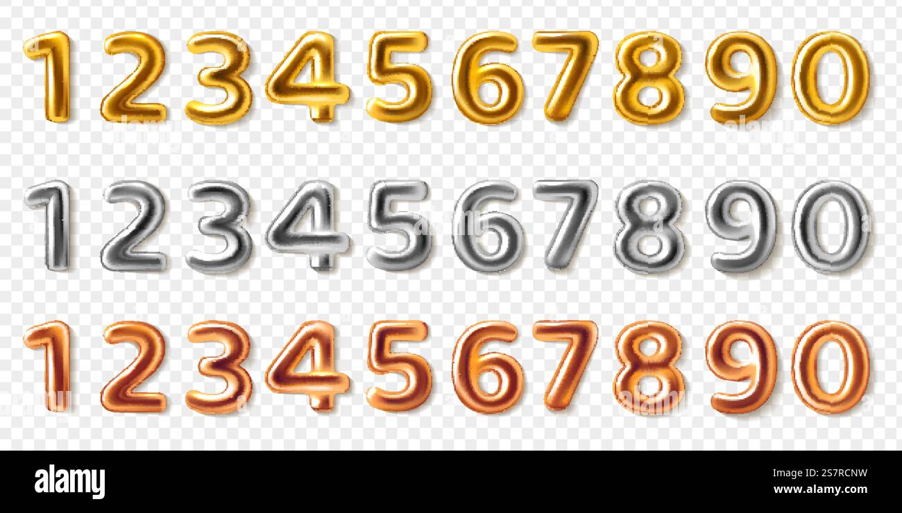 Realistic metal numbers 3d steel numeral shapes hi-res stock ...