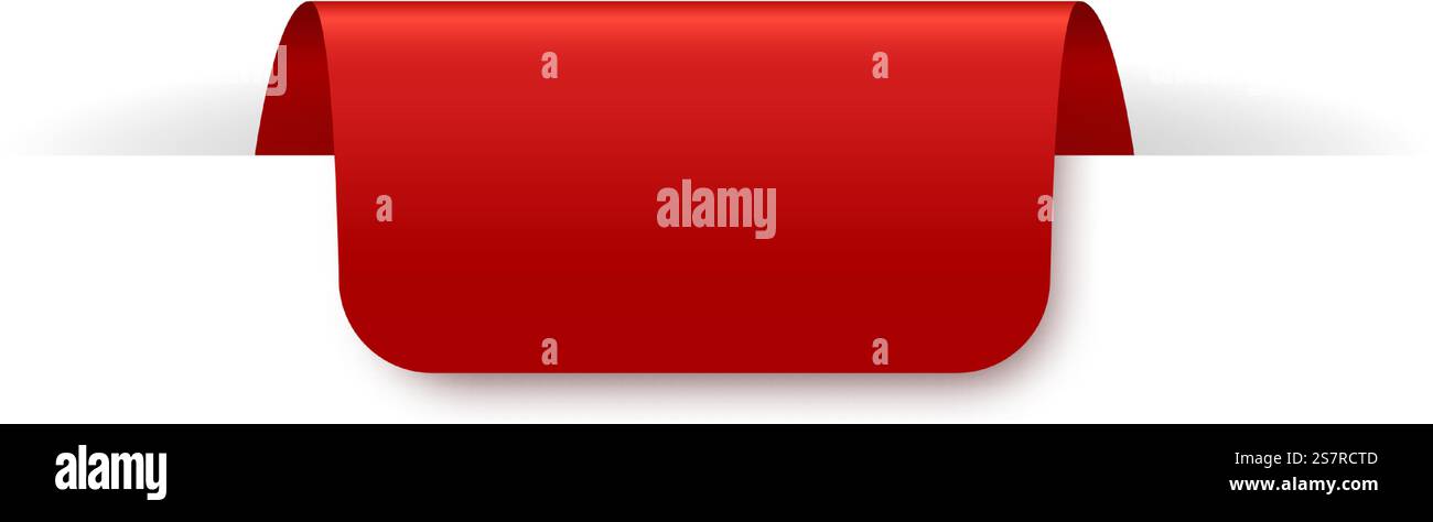 Red retail label. Realistic bookmark tag mockup isolated on white ...