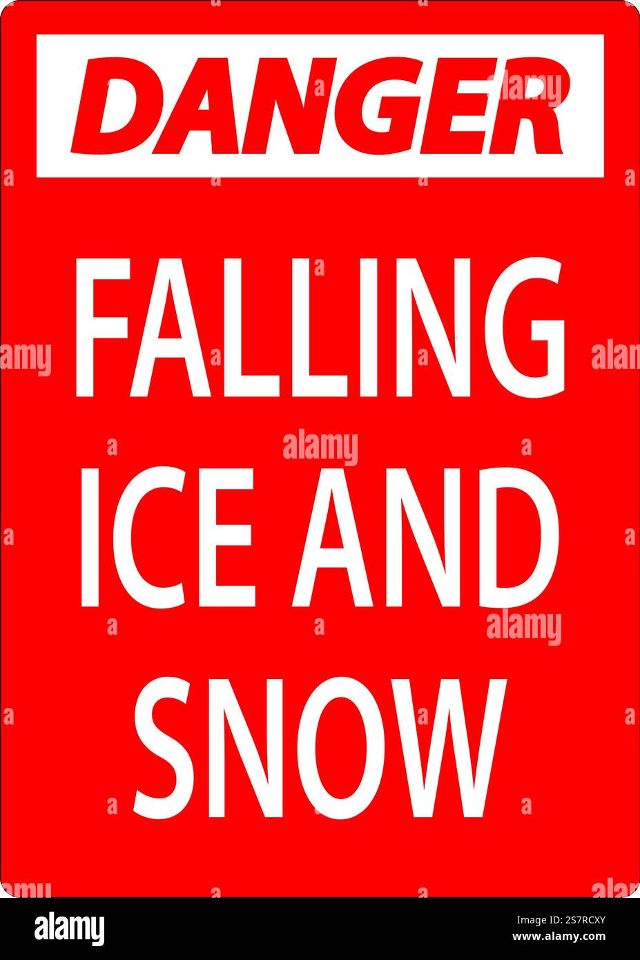 Danger Sign Falling Ice And Snow Stock Vector Image & Art - Alamy