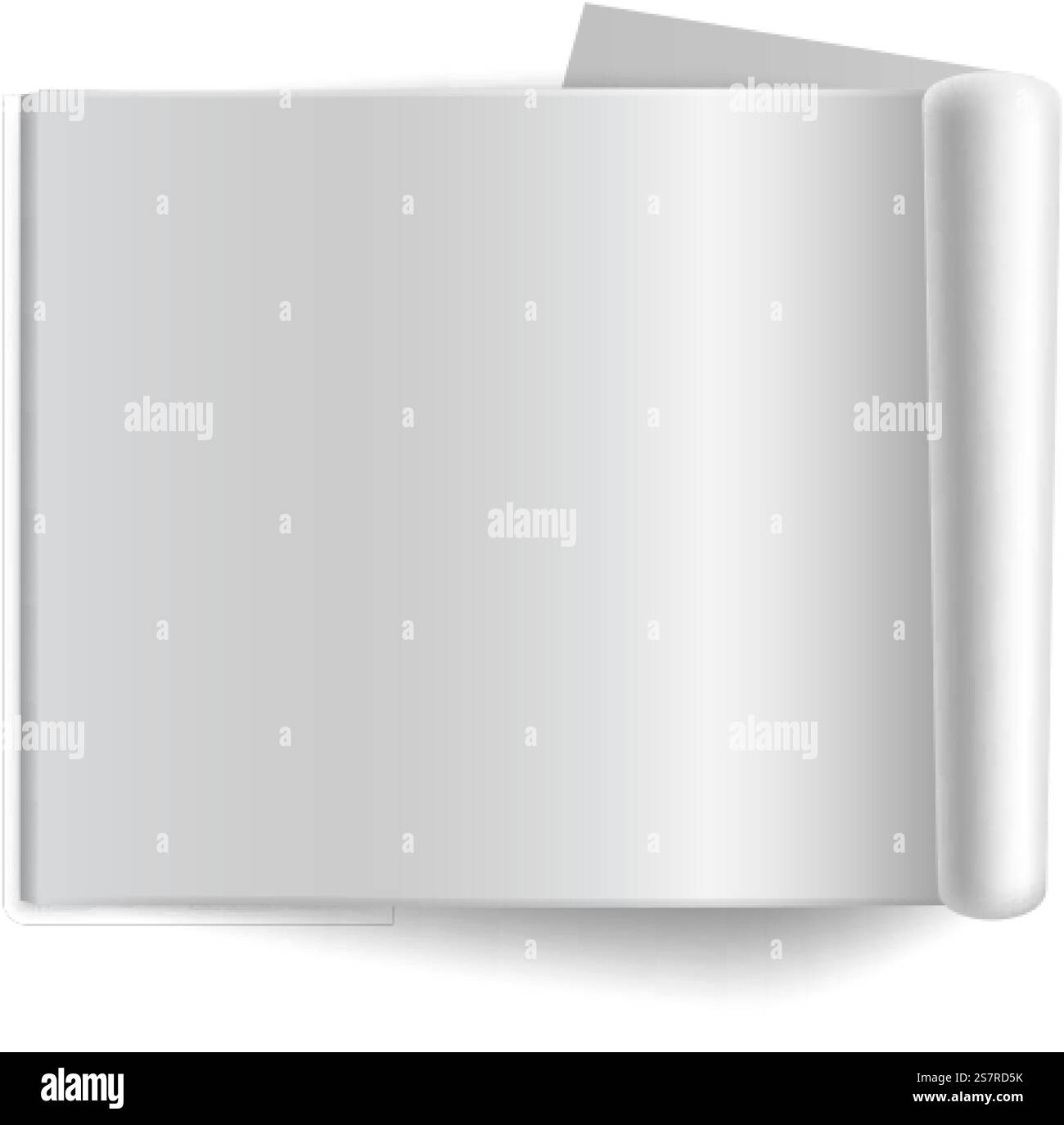Empty horizontal album mockup. Blank open magazine with shadows top ...