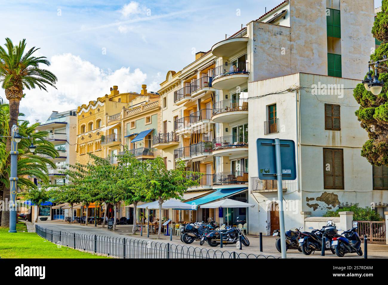 Seafront of Sitges,a beautiful town near Barcelona.Spain Stock Photo ...