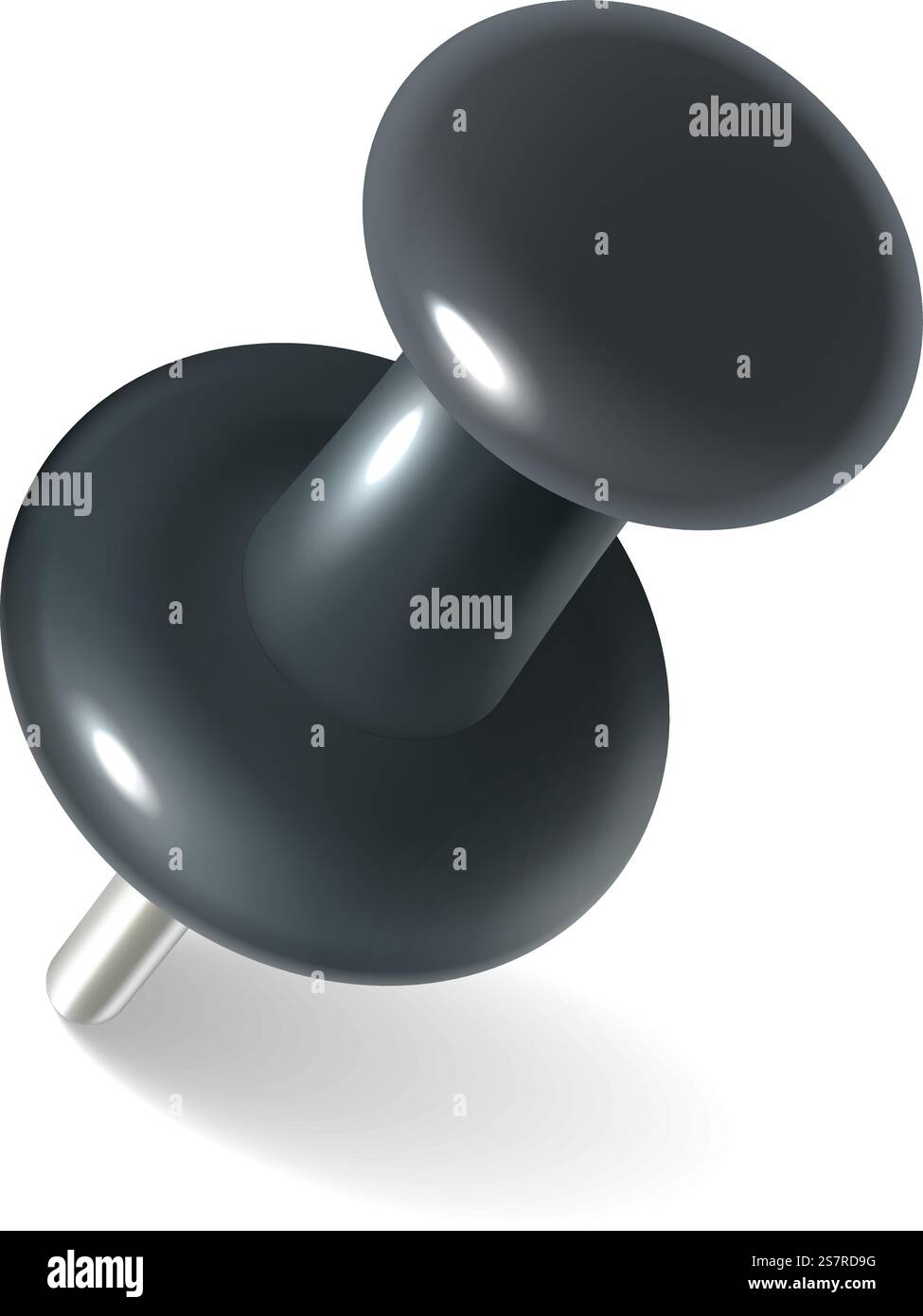 Black thumb tack mockup. Realistic paper attach isolated on white ...