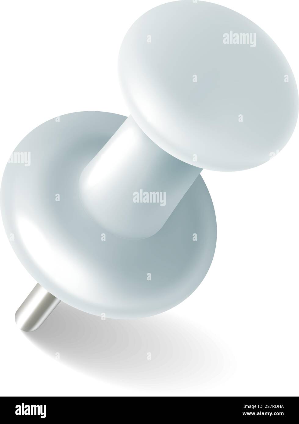 White thumb tack. Plastic office paper tool isolated on white ...