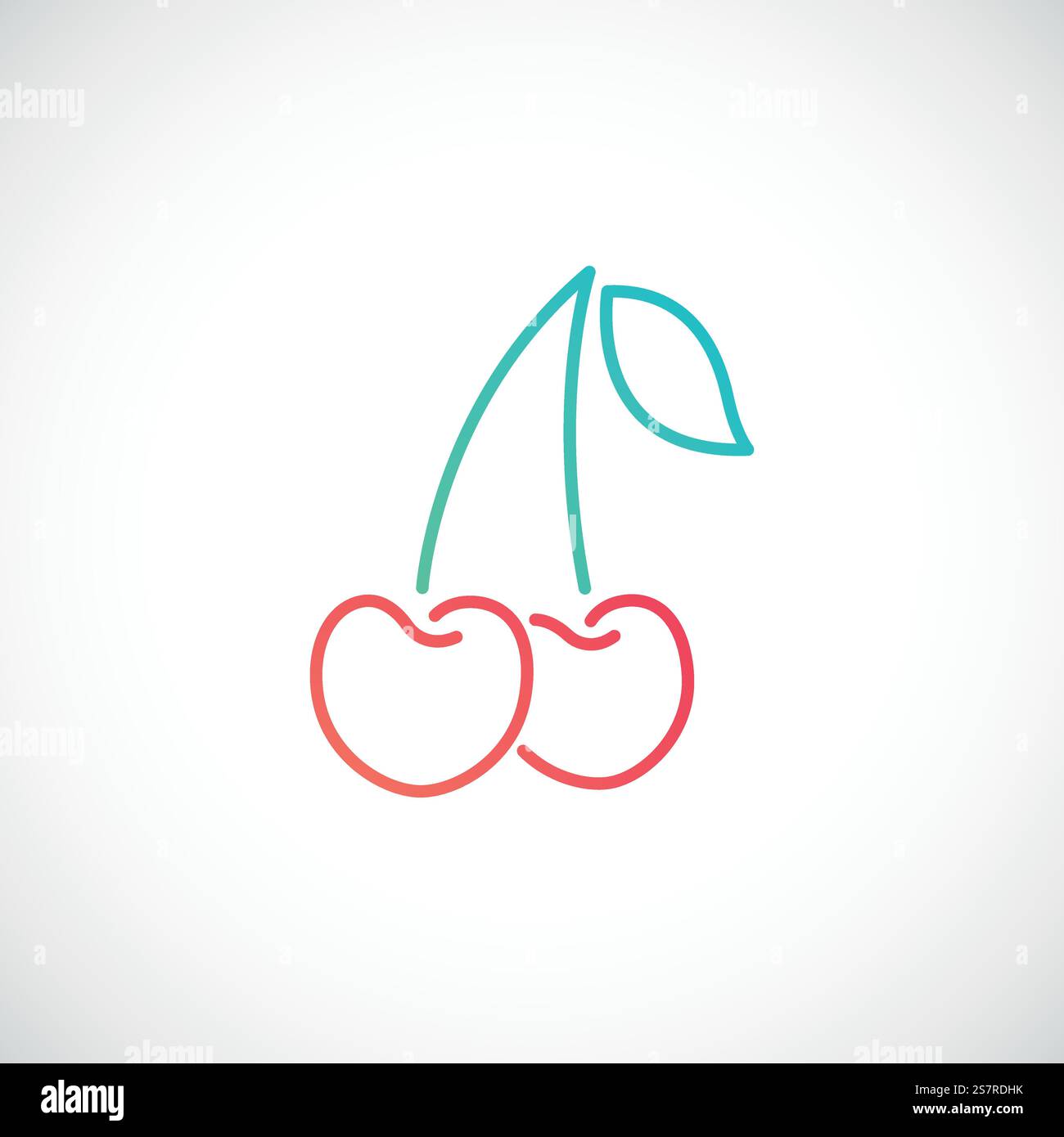 Cherry line icon isolated on white background. Cherries emblem. Stock ...