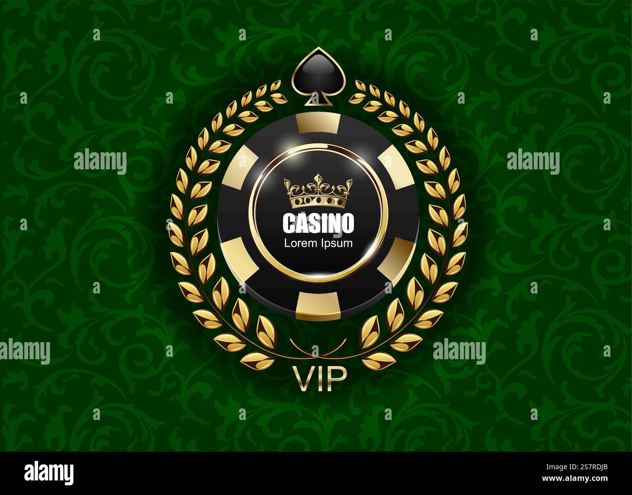 VIP poker luxury black and golden chip vector casino logo concept ...