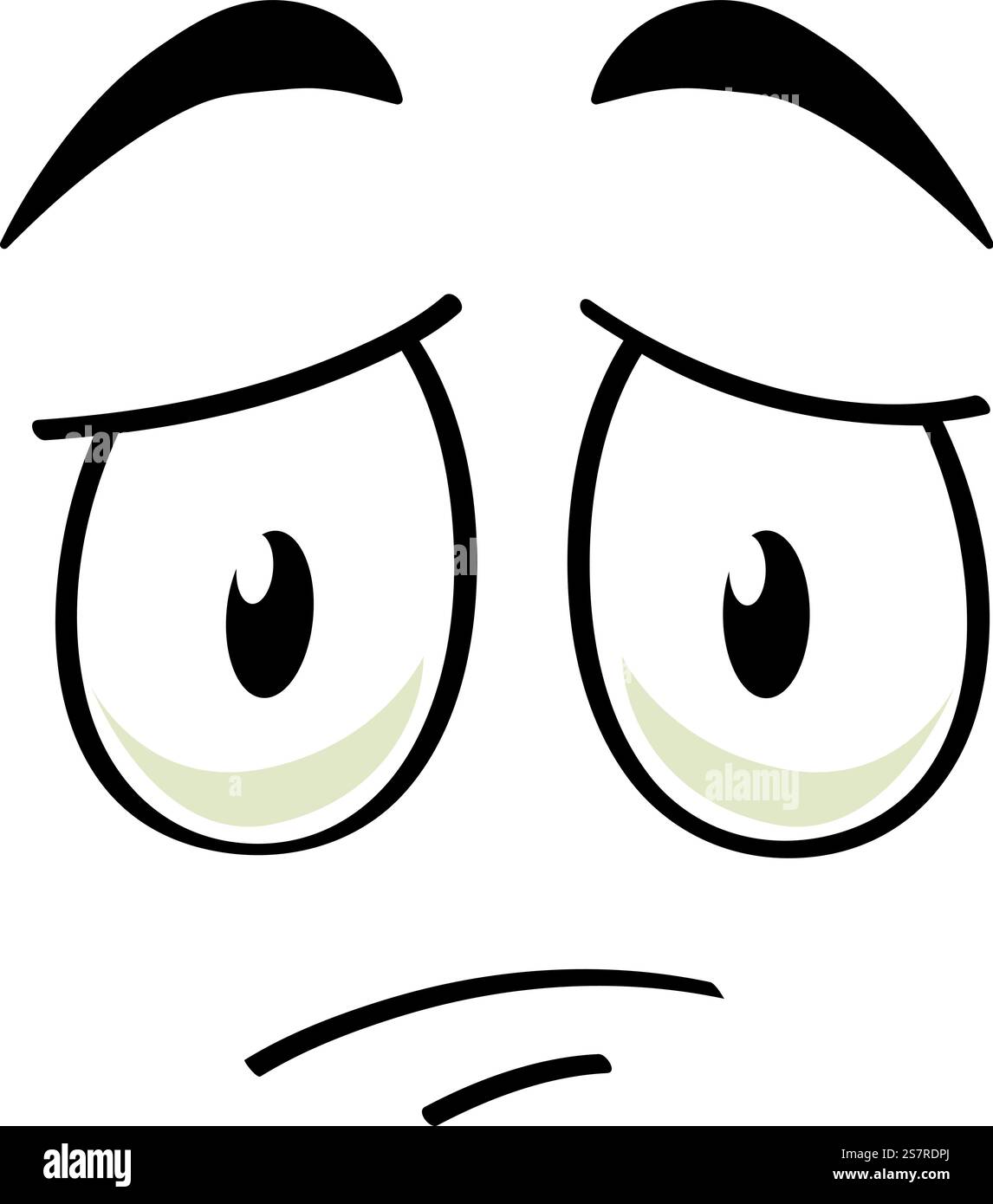 Unhappy face. Slightly frowning emotion. Sad emoji isolated on white ...