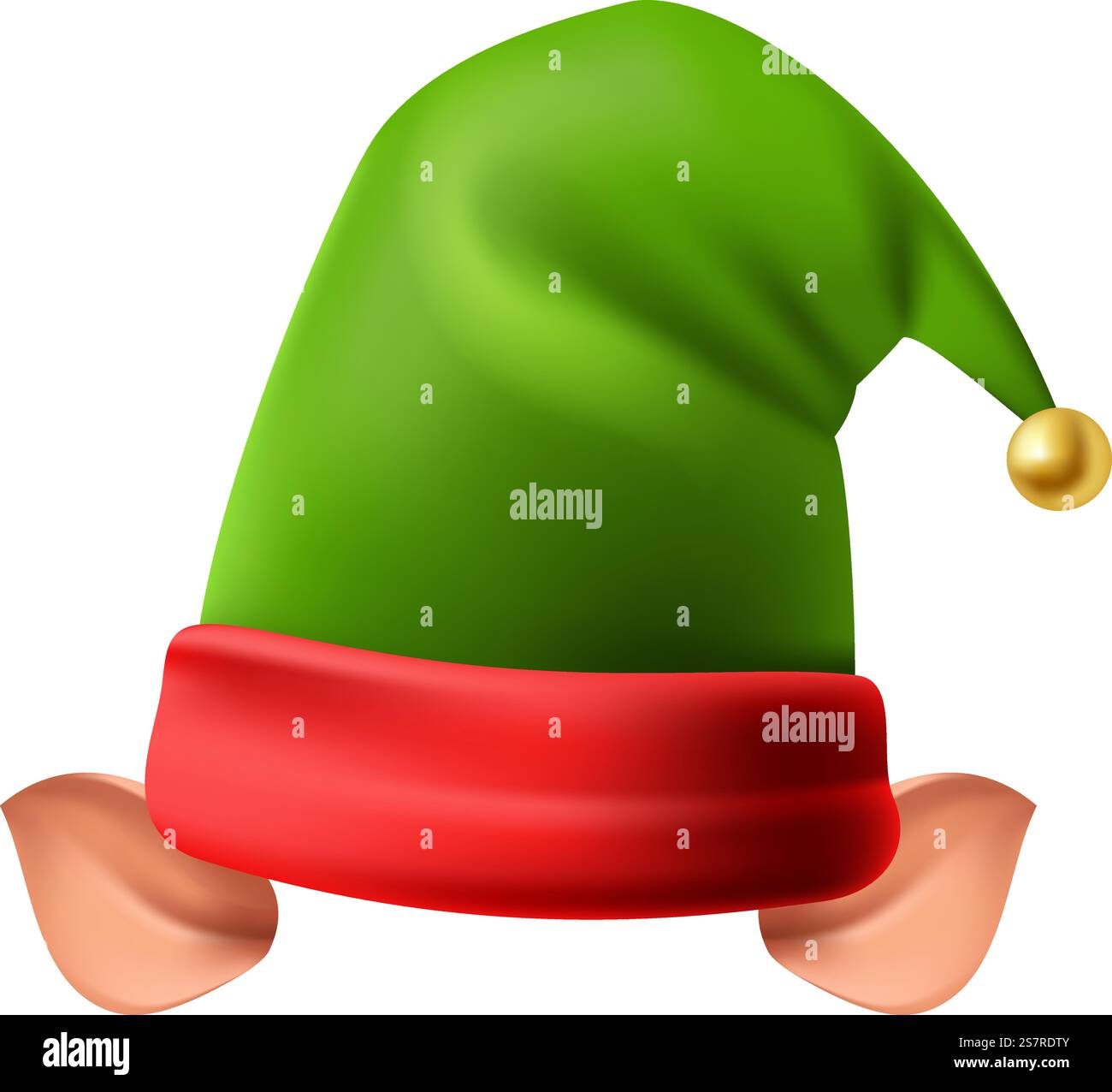 Elf hat and ears. Photo booth party accessory isolated on white ...