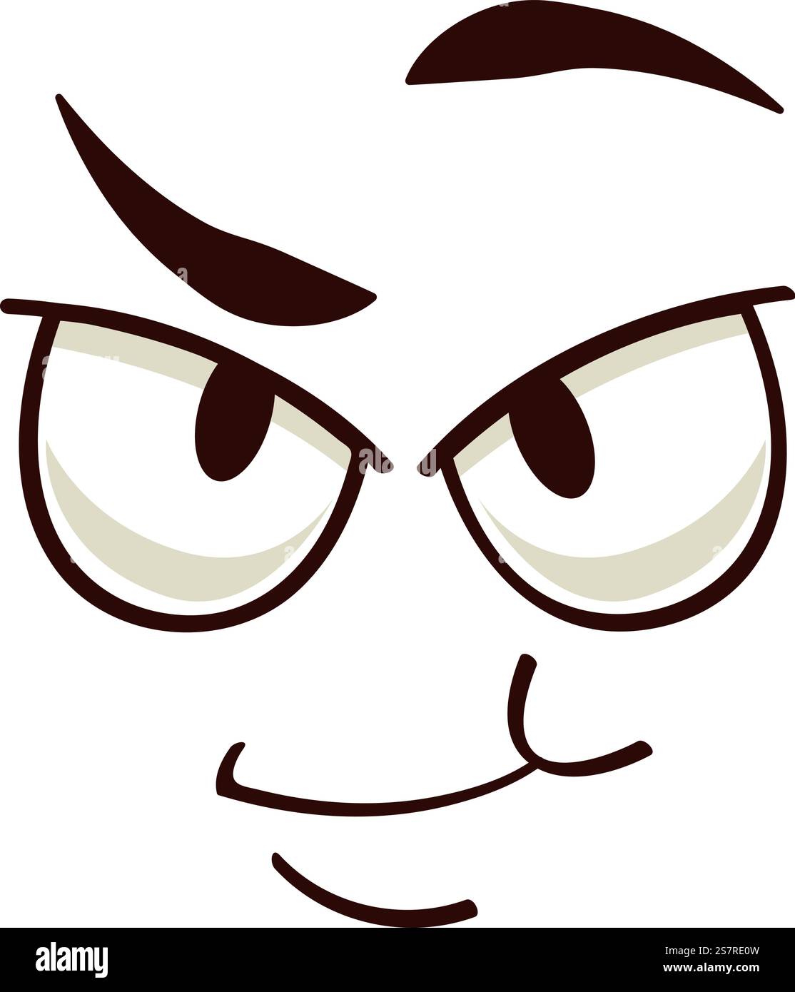 Smirking face. Funny comic expression. Cartoon emoji isolated on white ...