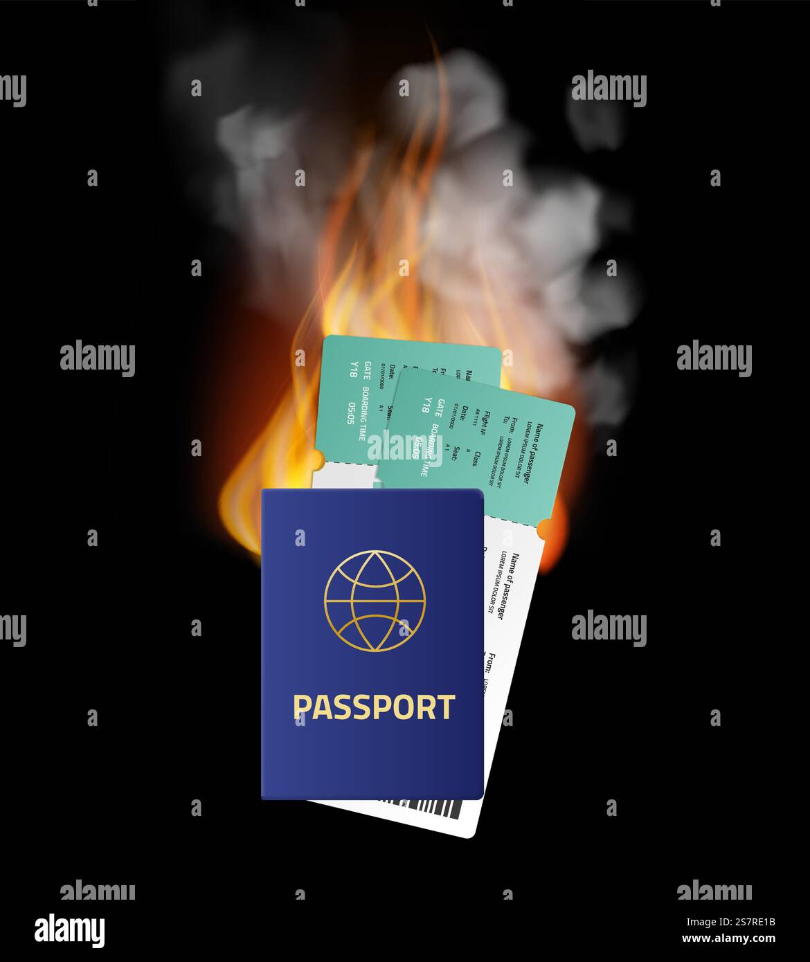Passport burning Stock Vector Images - Alamy
