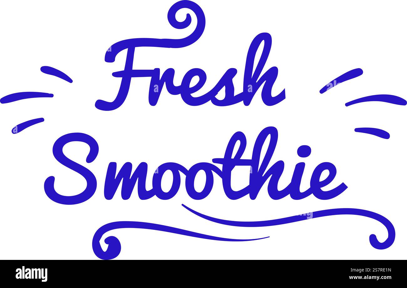Fresh smoothie lettering. Drink menu calligraphy label isolated on ...