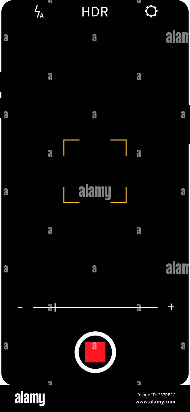 Realistic camera screen interface on smartphone. Mobile application ...
