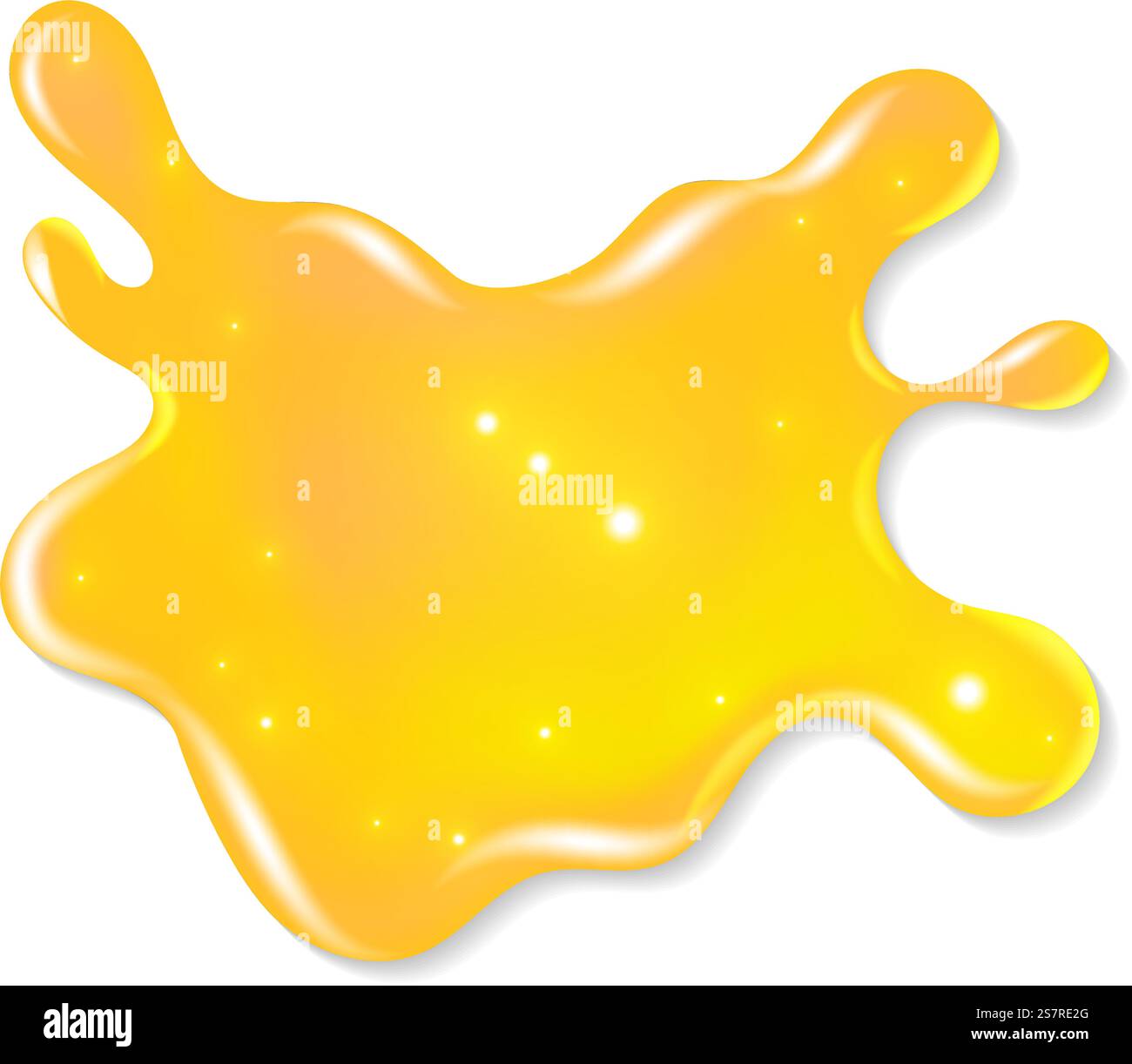 Realistic yellow splash. Realistic glitter artistic stain isolated on ...