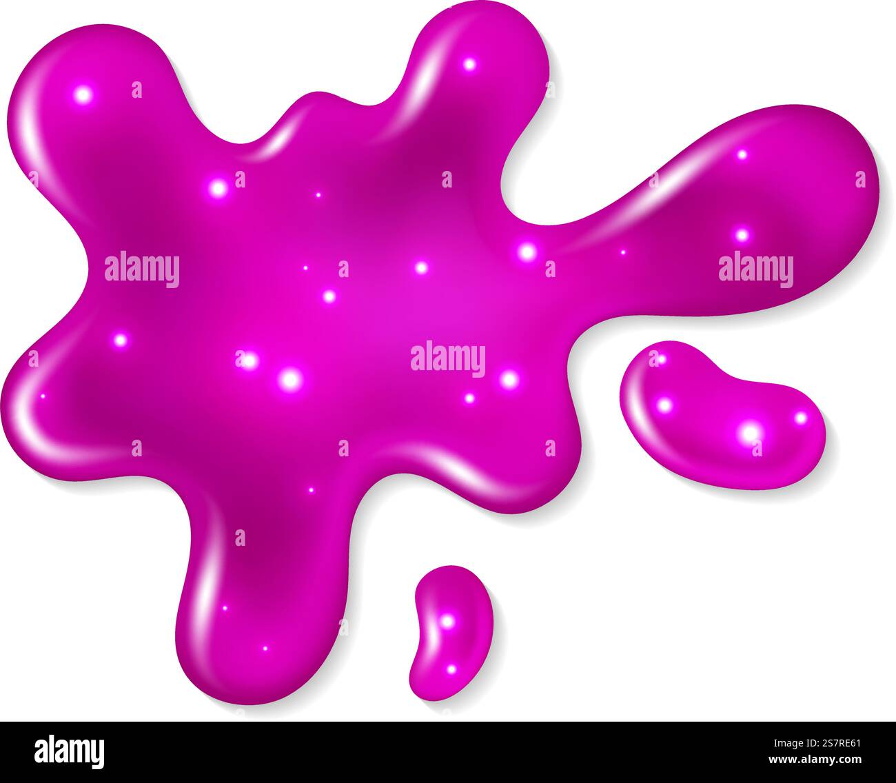 Artistic splash. Girlish glitter slime drop stain isolated on white ...