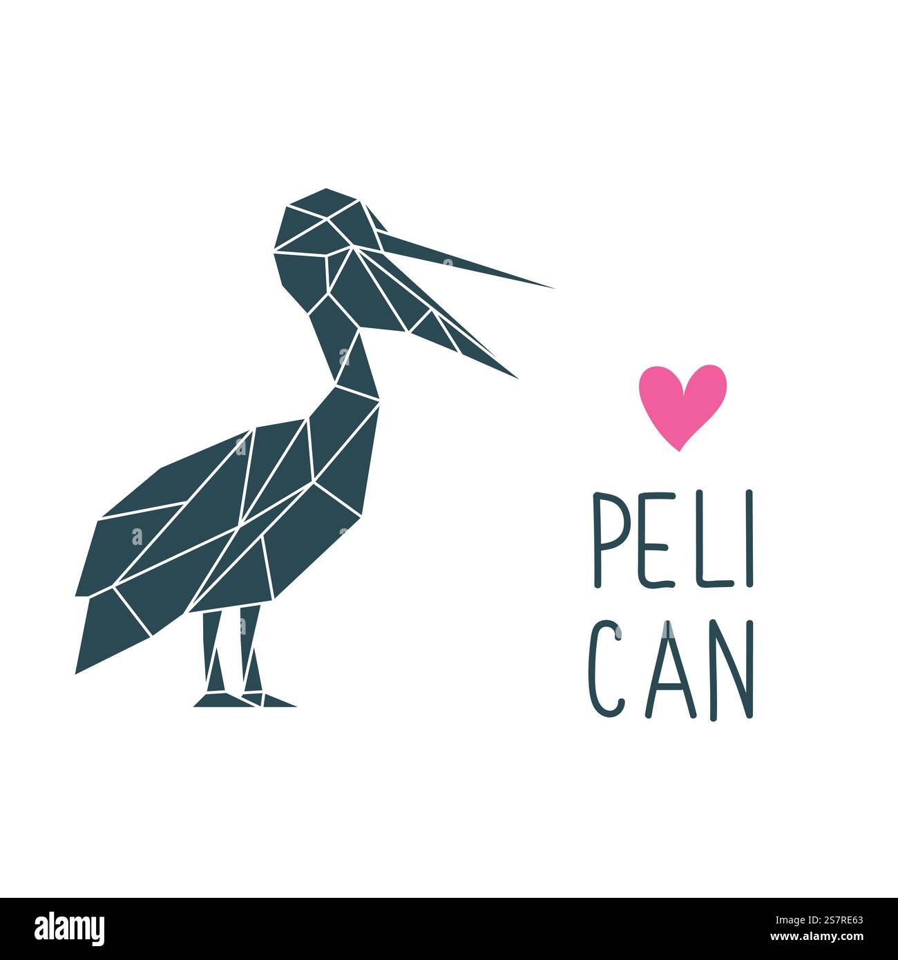 Pelican in polygonal style. Wild bird low poly vector. Pelican simple ...