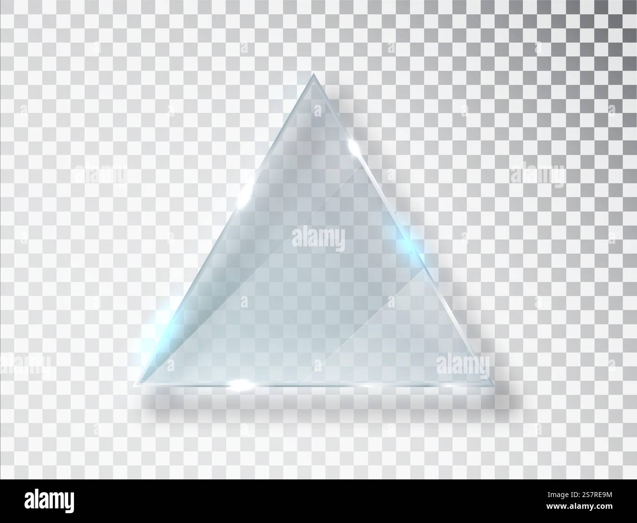 Triangle Glass plate isolated on transparent background. Glass plate ...