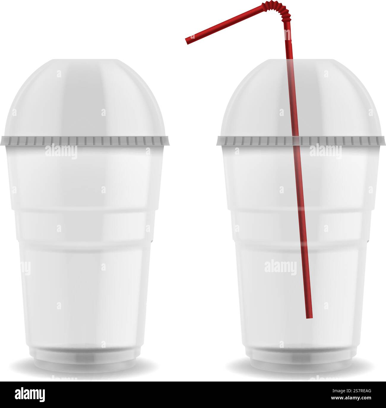 Cup with sphere dome cap plastic. Realistic empty glass with lid and ...