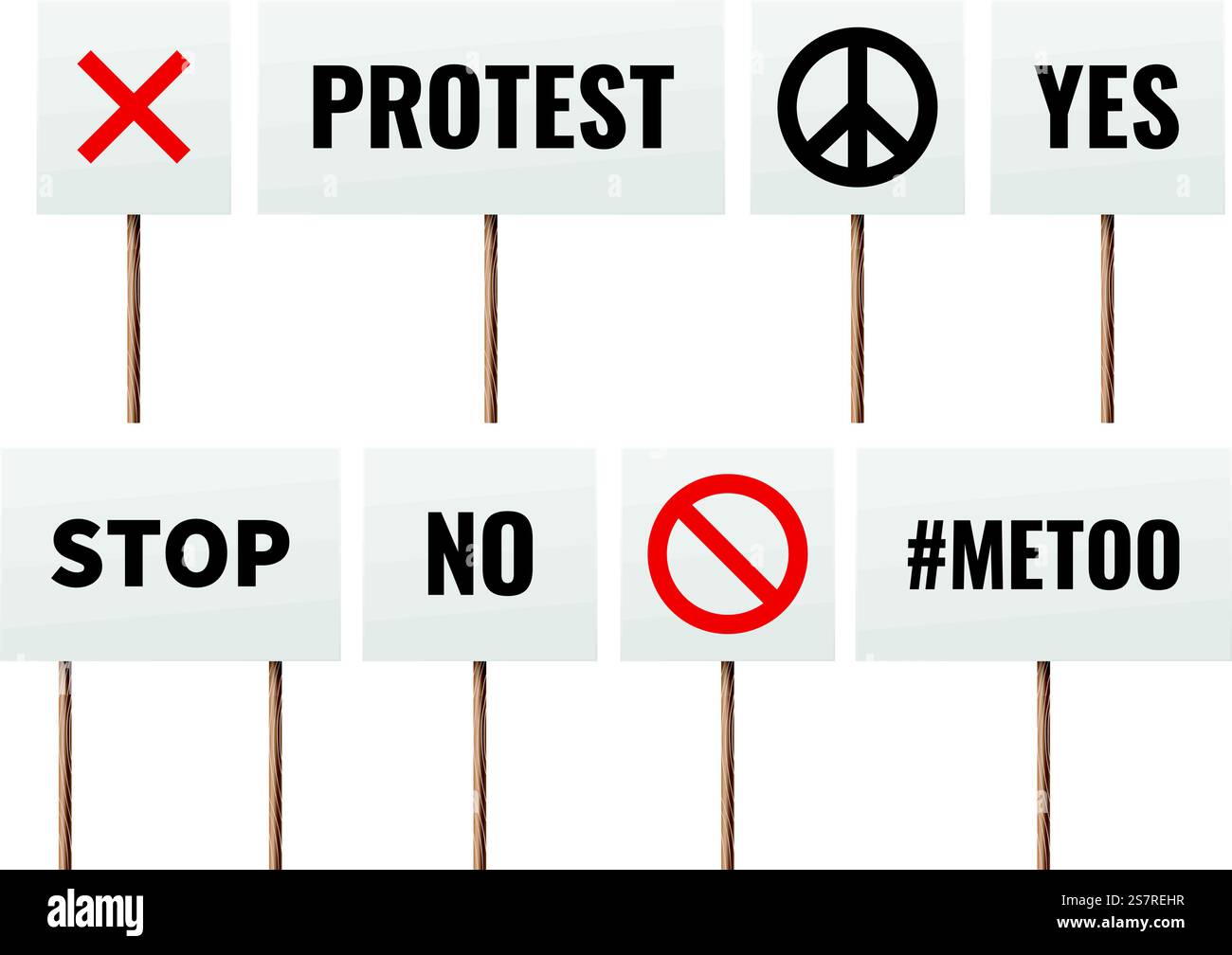 Protest posters. Realistic banners of protester people on political ...