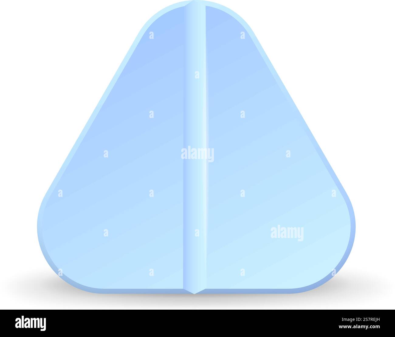 Blue tablet mockup. Triangle shape medical drug isolated on white ...