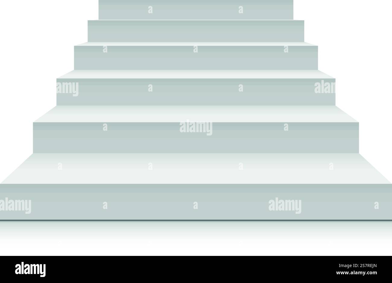 White stairs front view. Blank mockup for platform or podium isolated ...