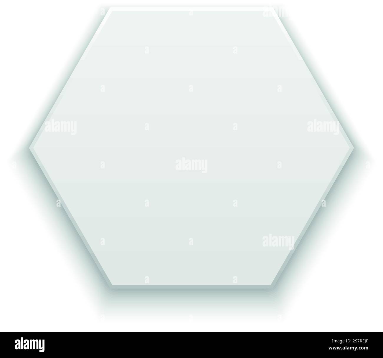 Blank hexagon shape template. White button with realistic shadow ...
