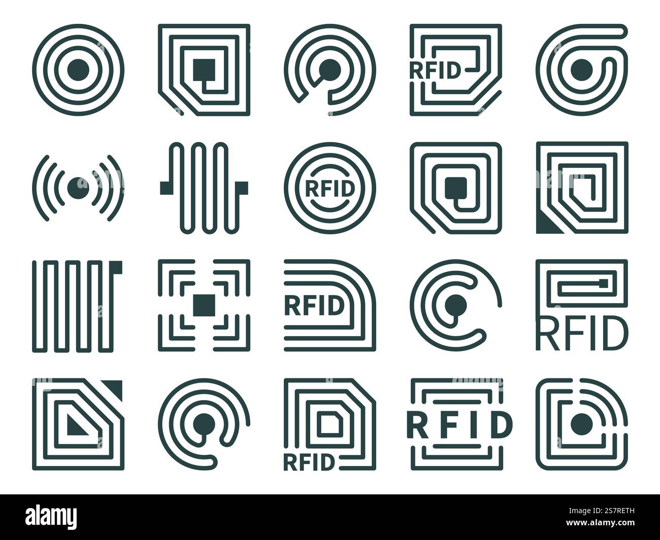 Rfid icons electronic readers technology hi-res stock photography and ...