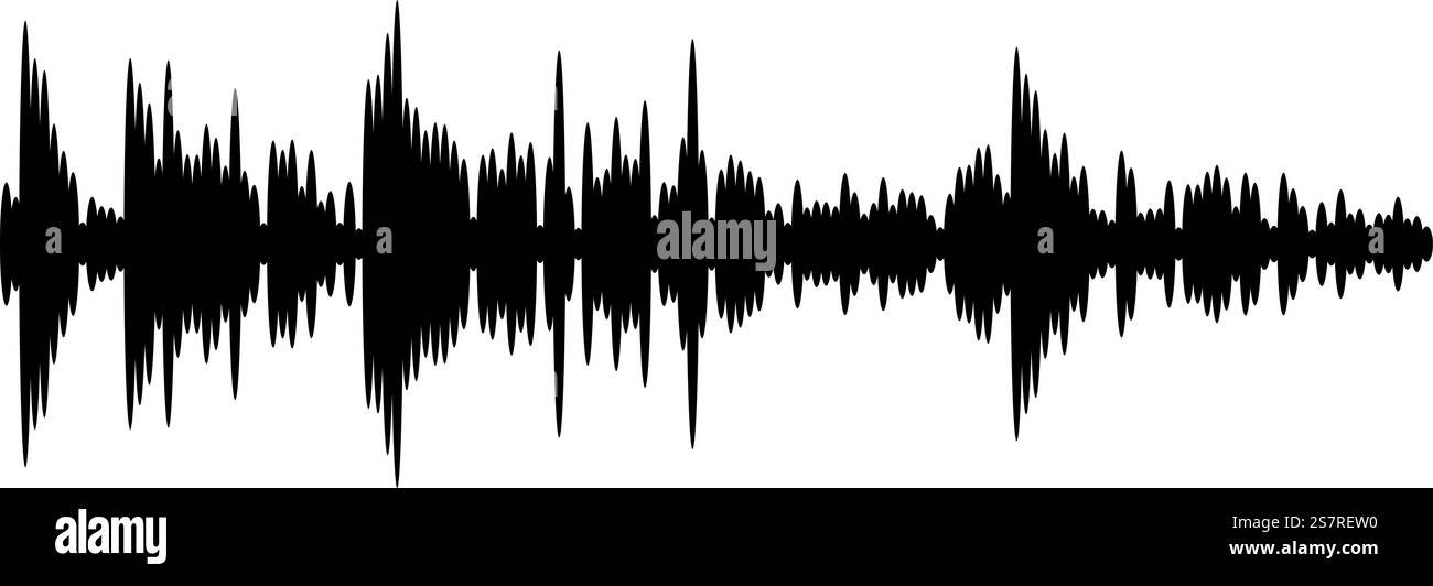 Voice record icon. Black audio equalizer. Sound wave isolated on white ...