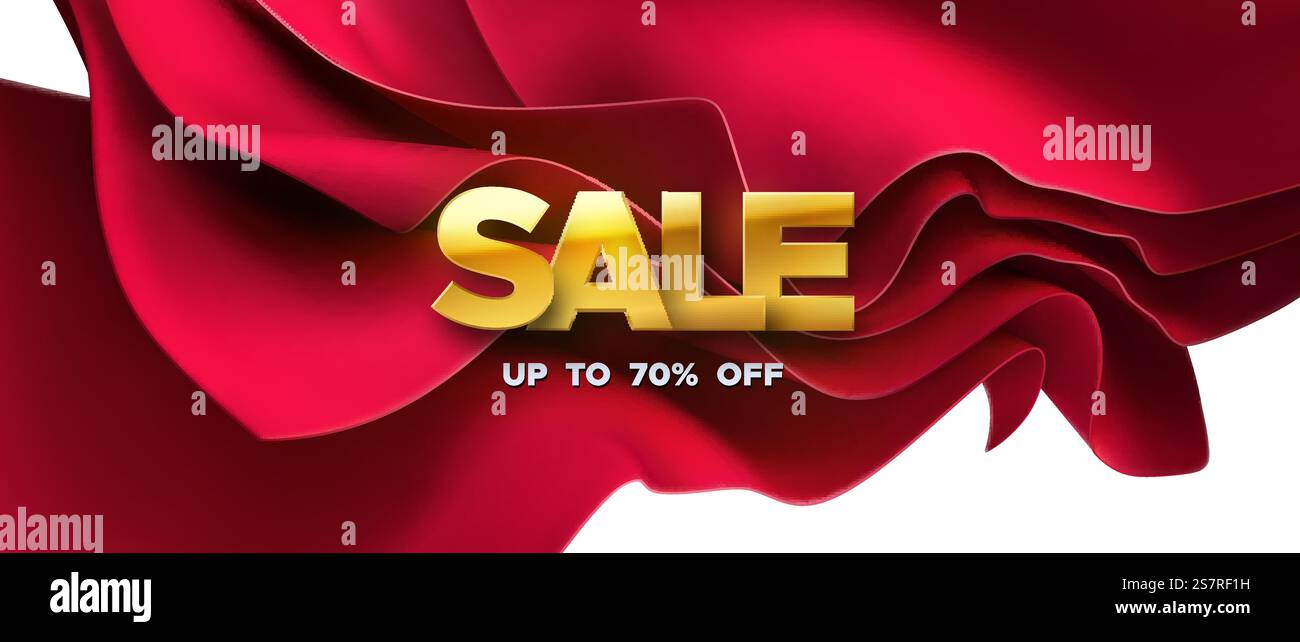 Sale banner design. Vector 3d illustration of promotional ads poster ...