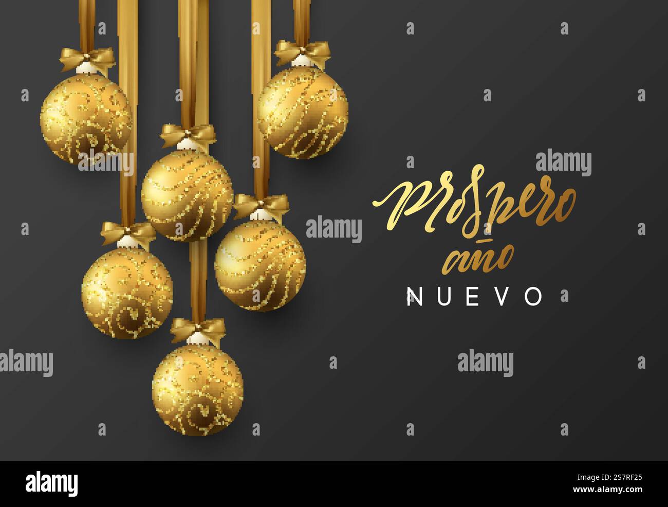 Spanish Prospero ano Nuevo. Feliz Navidad. Christmas greeting card ...