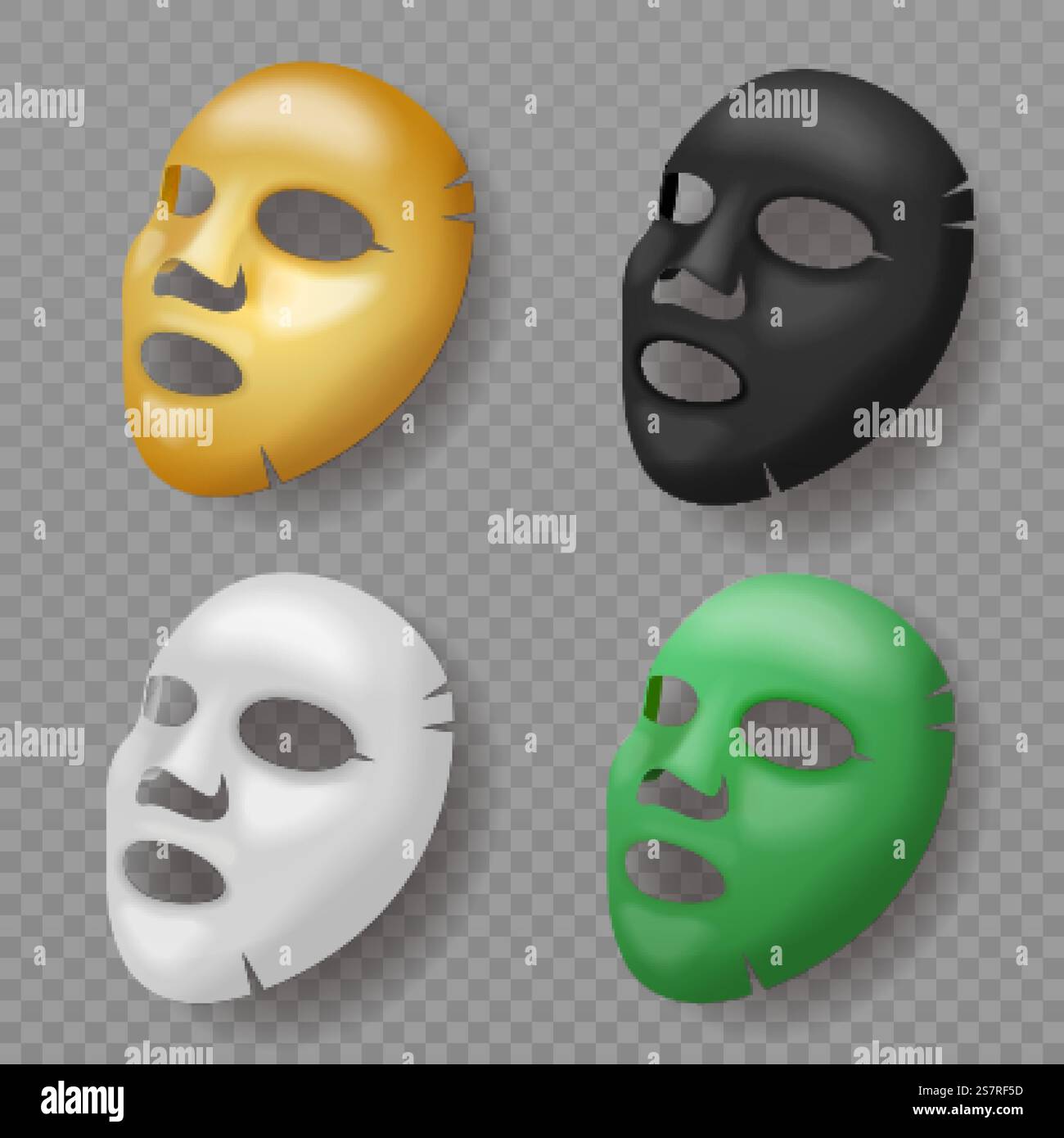 Cosmetics mask. Realistic different colors facial cotton face masks ...