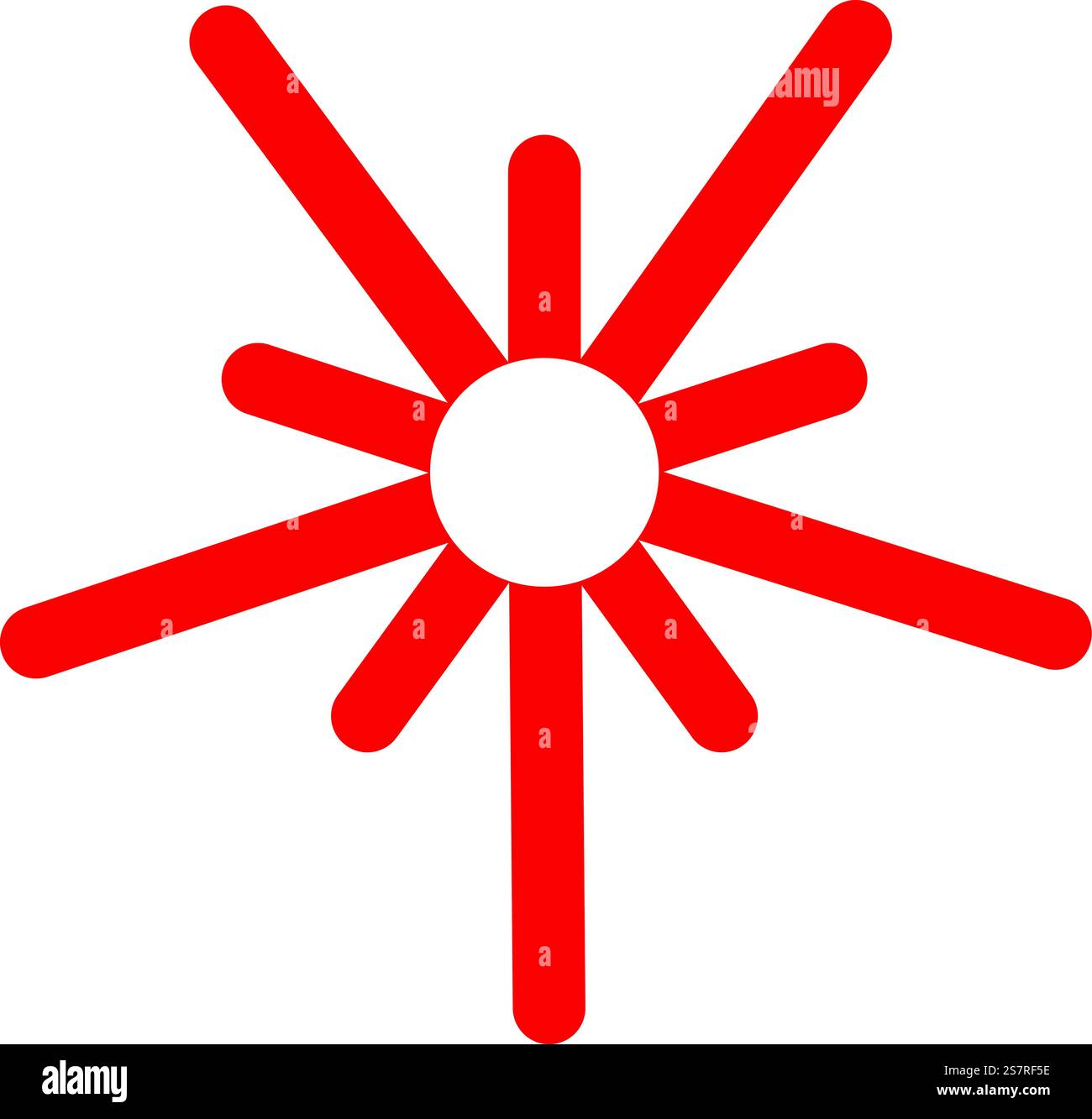Firework icon. red simple festival lights symbol isolated on white ...