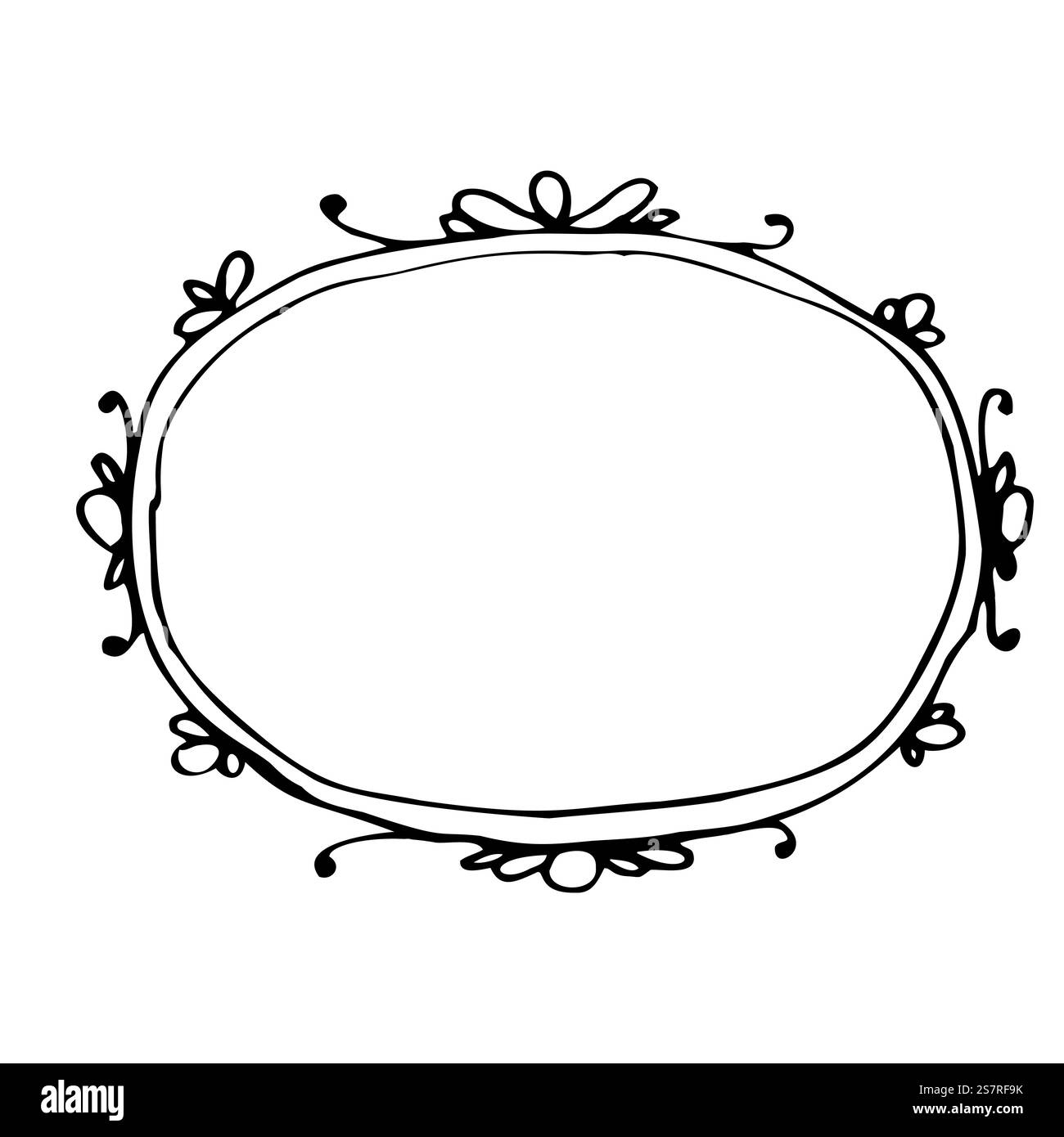 doodle ink hand drawn circle frame for card or invite Stock Vector ...