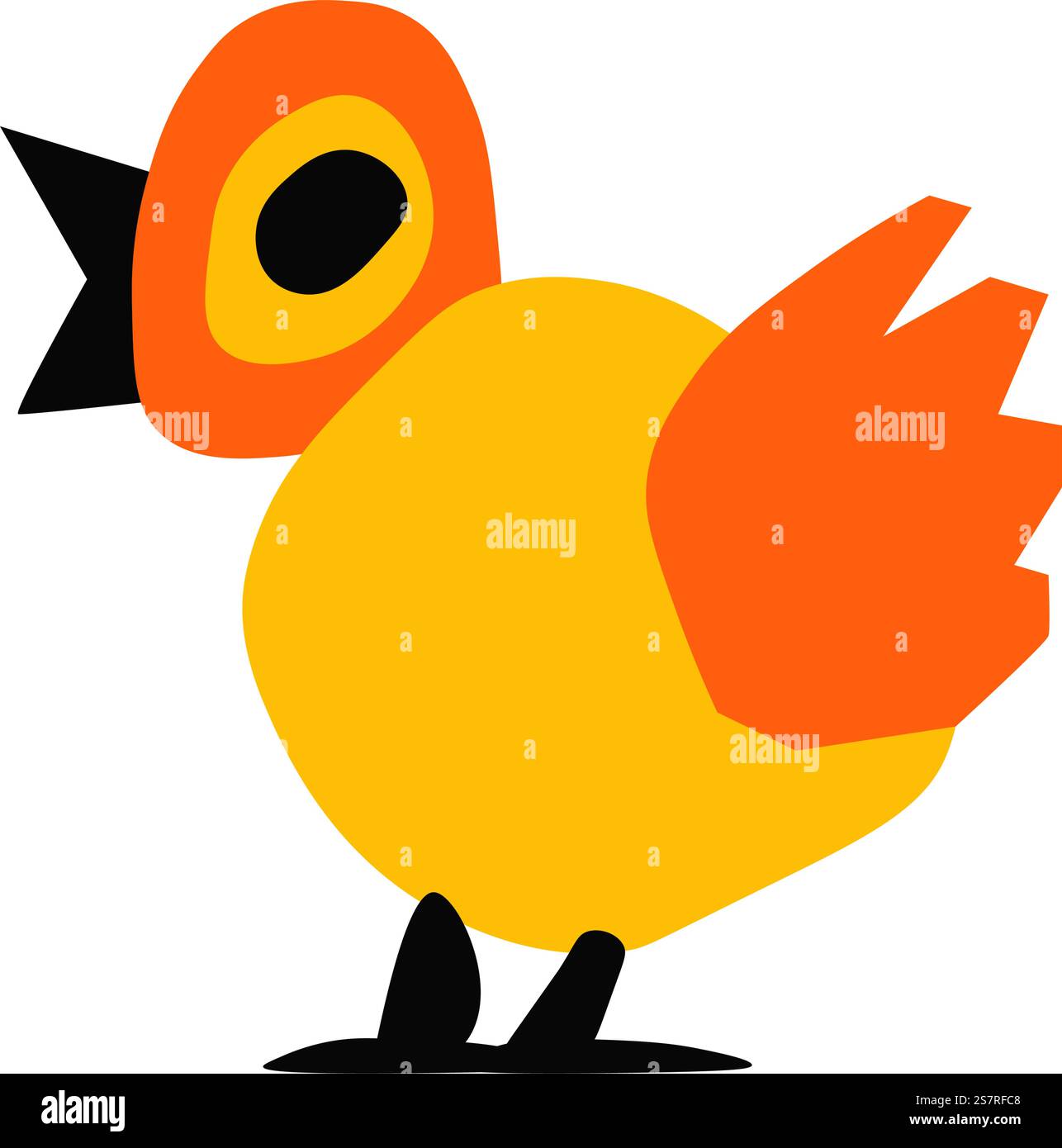 Childs drawing or handcraft of chick, isolated avian bird animal ...