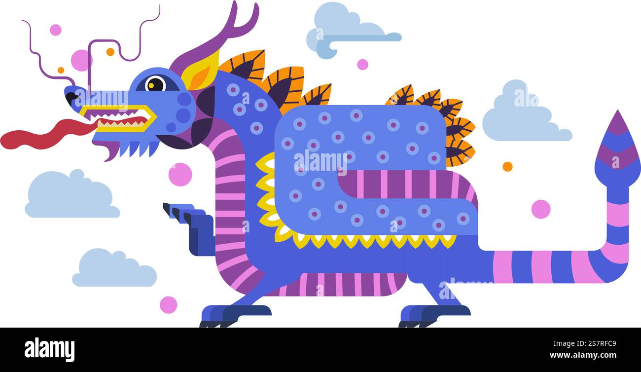 Dragon mascot, isolated fantasy personage or Chinese folklore ...