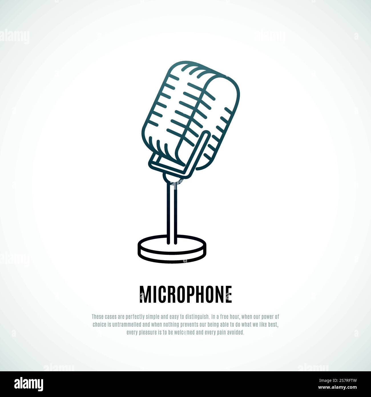 Microphone icon isolated on white background. Retro mic emblem. Stock ...