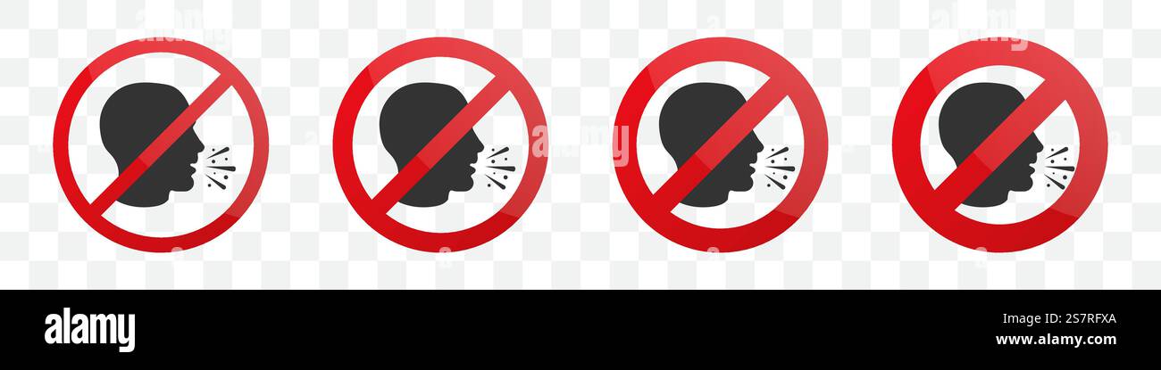 Prohibition sign no cough collection. Vector illustration Stock Vector ...