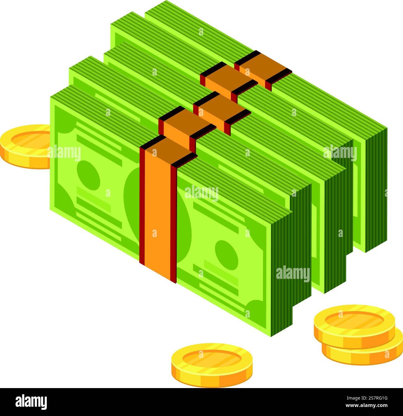 Dollar banknote stack cartoon icon. Money cash isolated on white background. Dollar banknote ...