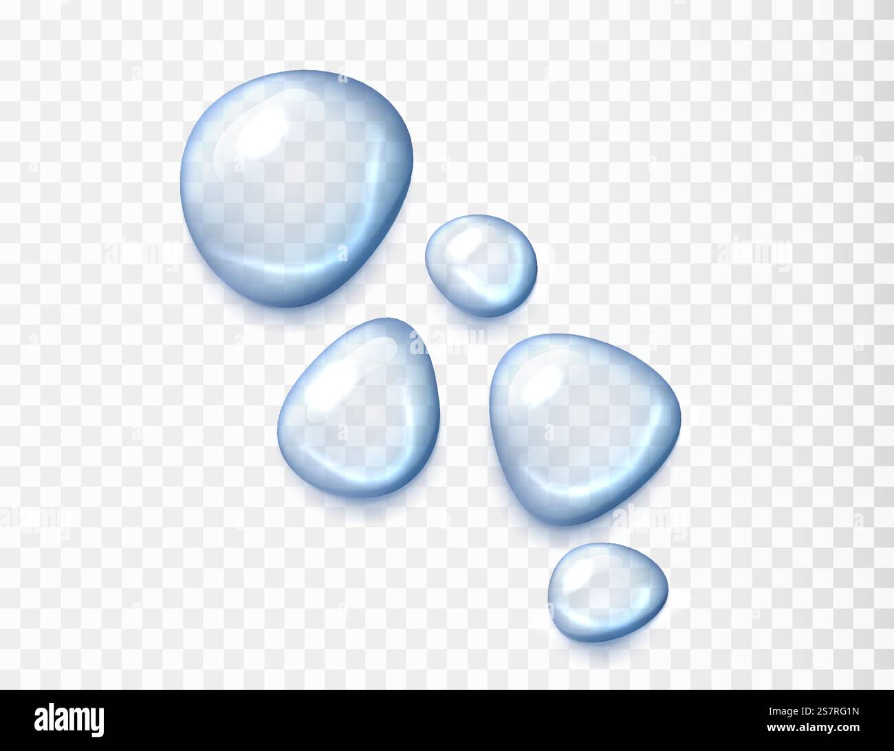 liquid serum drop collection. Realistic Blue Illuminating Water Drop ...