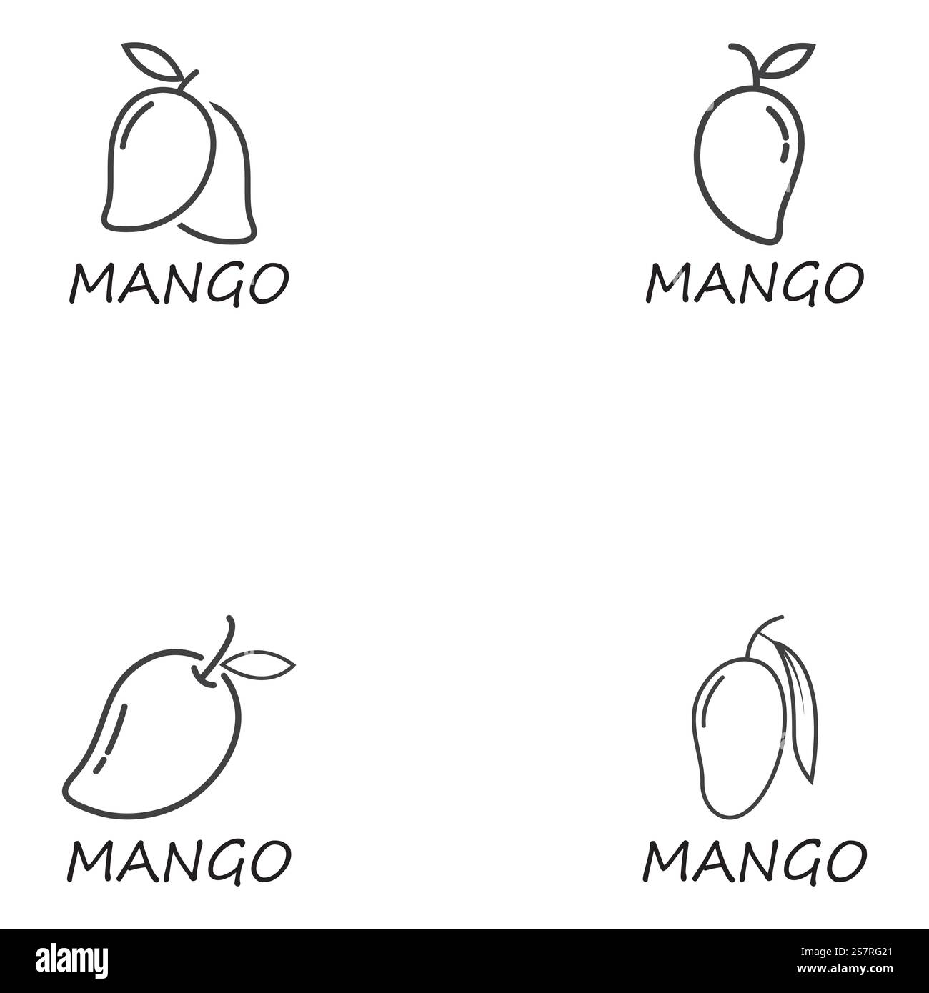 mango thin line icon tropical and food fruit vector Stock Vector Image ...