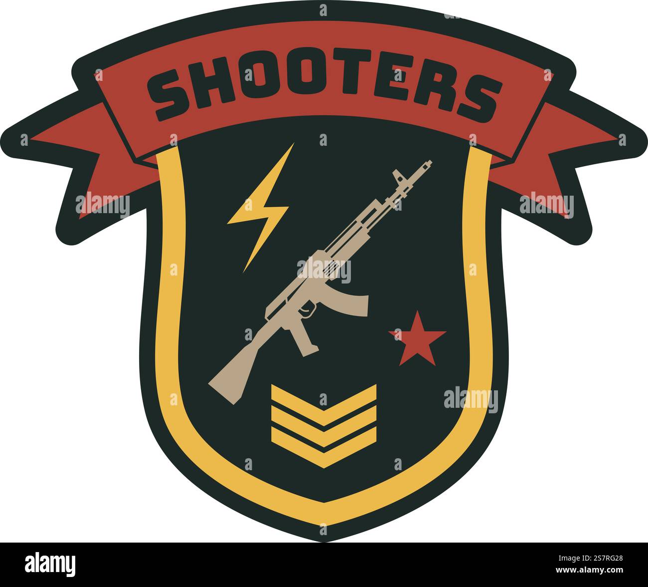 Shooters badge. Military patch. Army color insignia isolated on white ...