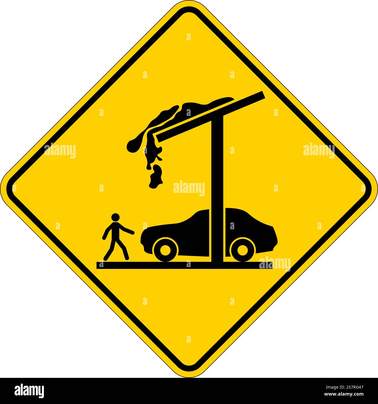 Warning Sign Falling Ice and Snow Symbol Stock Vector Image & Art - Alamy