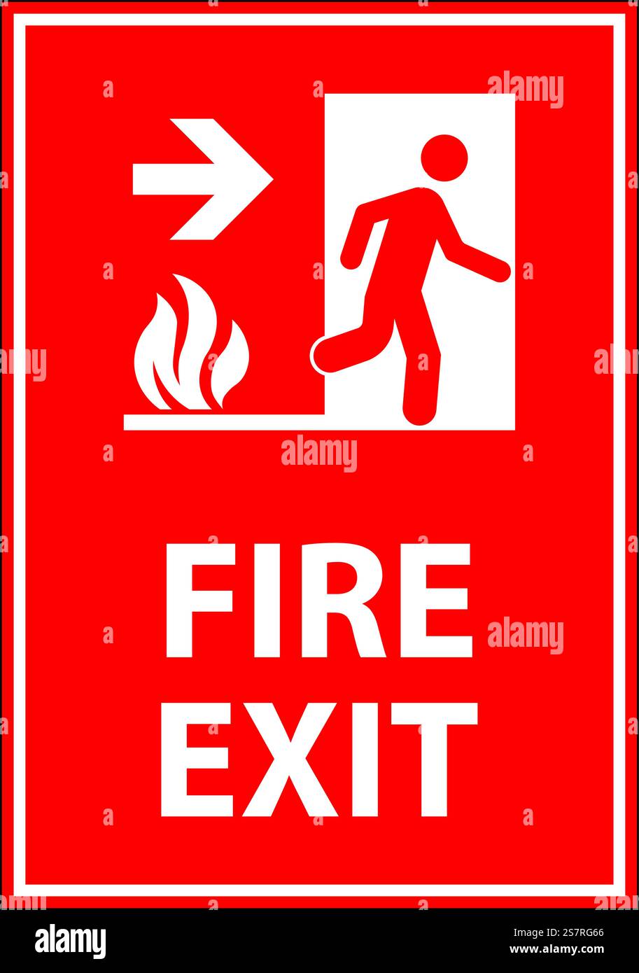 Warning Sign Fire Exit Stock Vector Image & Art - Alamy