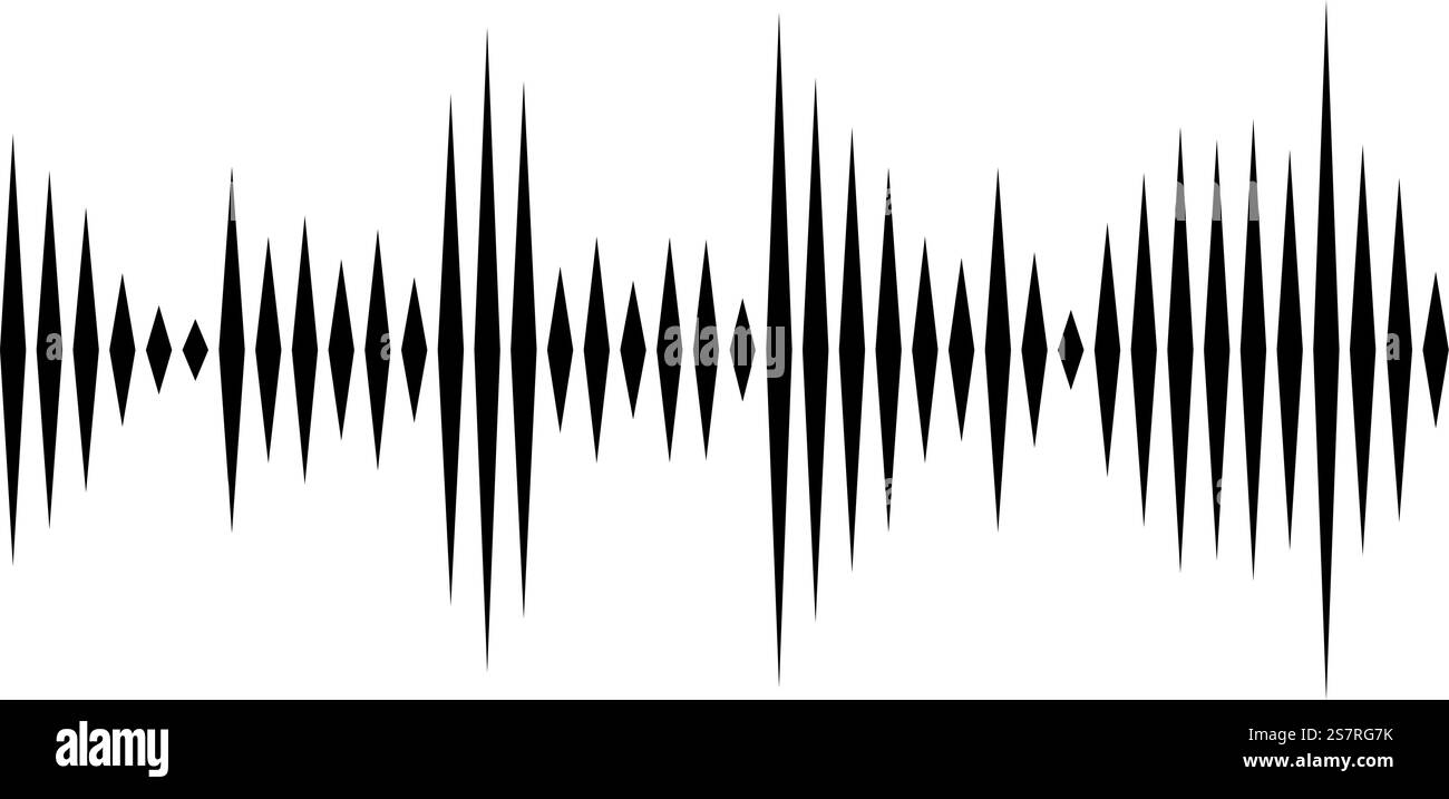 Sound signal. Audio wave pulse. Digital amplitude isolated on white ...