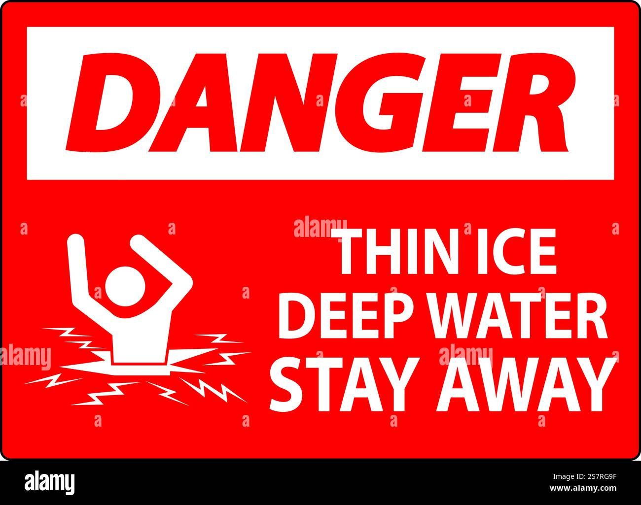 Danger deep cold water do not swim Stock Vector Images - Alamy